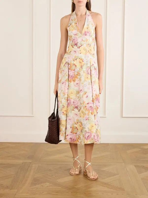Faithfull The Brand Murano Floral-printed Linen Midi Dress - Multi