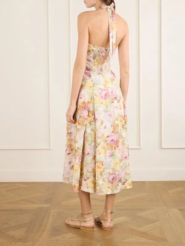 Faithfull The Brand Murano Floral-printed Linen Midi Dress - Multi