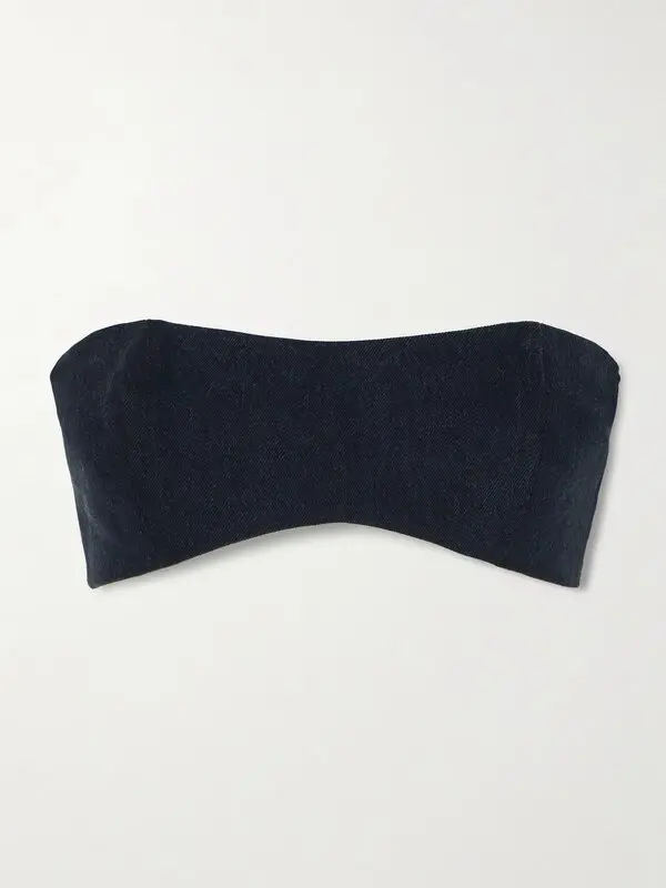 AGOLDE Maria Mcmanus Organic And Recycled-denim Bandeau Top - Black