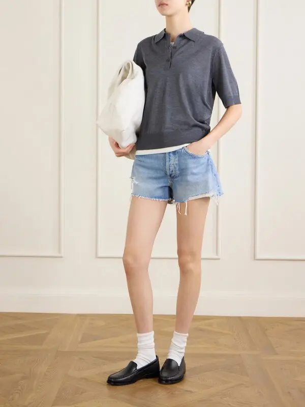 AGOLDE Parker Distressed Denim Shorts