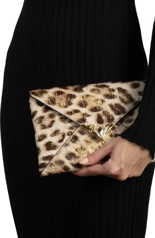 Alexis Bittar Envelope Clutch Bag - Metallic Leopard