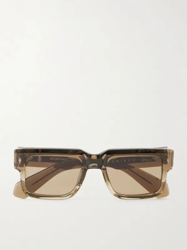 JACQUES MARIE MAGE Hemmings Square-frame Sunglasses - Neutrals