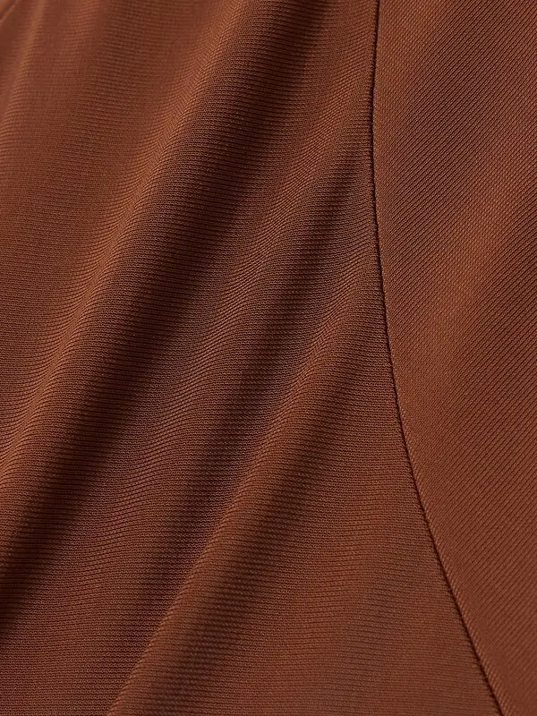 Max Mara One-shoulder Ruched Stretch-jersey Maxi Dress - Brown