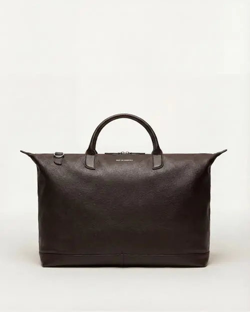 WANT Les Essentiels Hartsfield Pebble-grained Leather Weekender Bag - Dark Brown