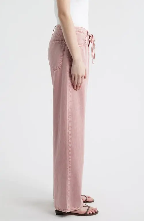 Rag & Bone Featherweight Phoebe Drawstring Wide-leg Jeans - Raspbery