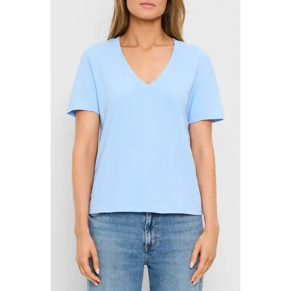Michael Stars Daria Classic V-neck T-shirt - Sky