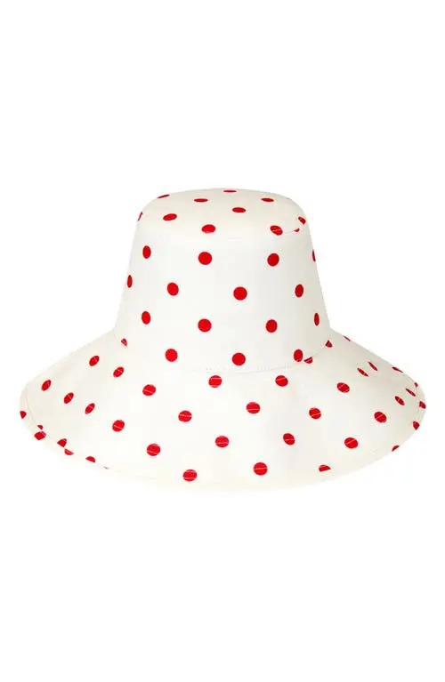 Lack Of Color Polka Dot Bucket Hat - Red