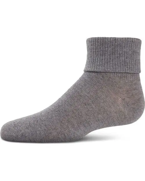 MEMOI Ribbed Triple-roll-cuff Ankle Socks - Light Gray