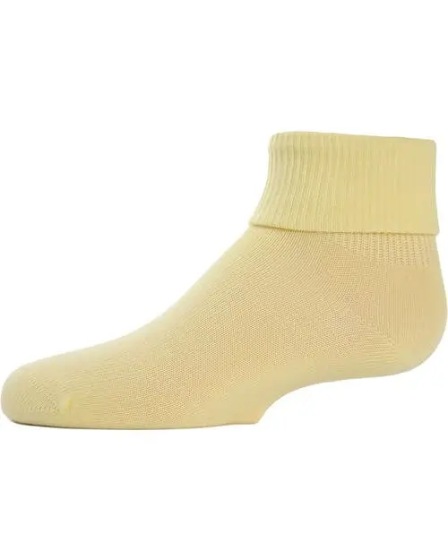 MEMOI Ribbed Triple-roll-cuff Ankle Socks - Sunshine