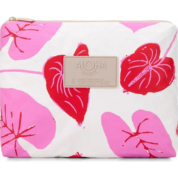 ALOHA COLLECTION Anthurium Zip Pouch - Sweetheart