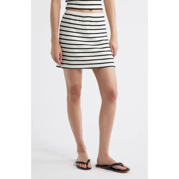 Rip Curl Bobby Stripe Skirt - Black/off White
