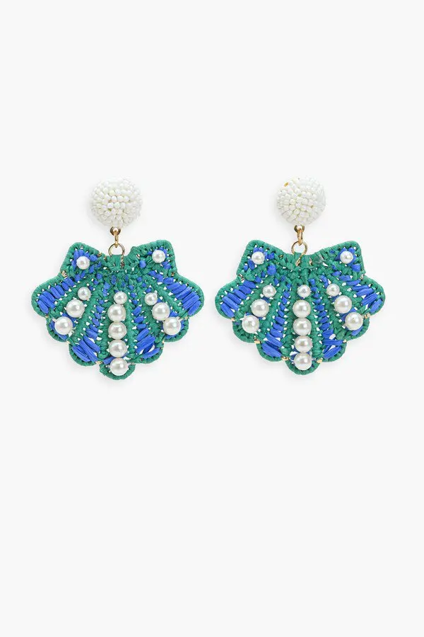 Yumi Kim Shell Drop Beaded Earrings - Blue