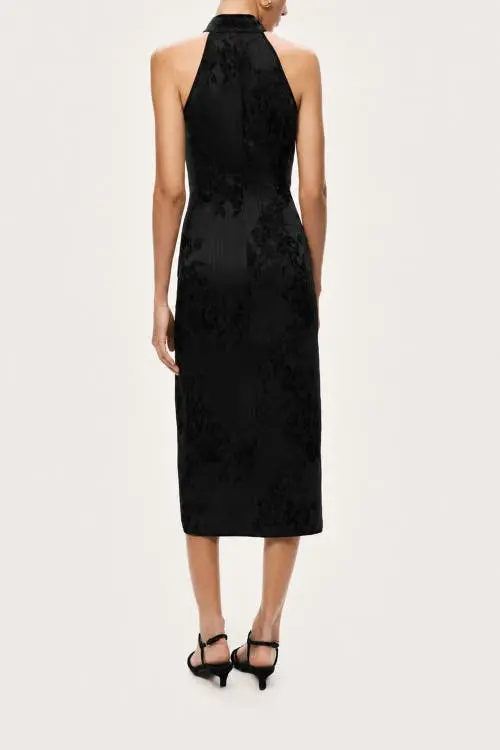 NOCTURNE Jacquard Halterneck Midi Dress