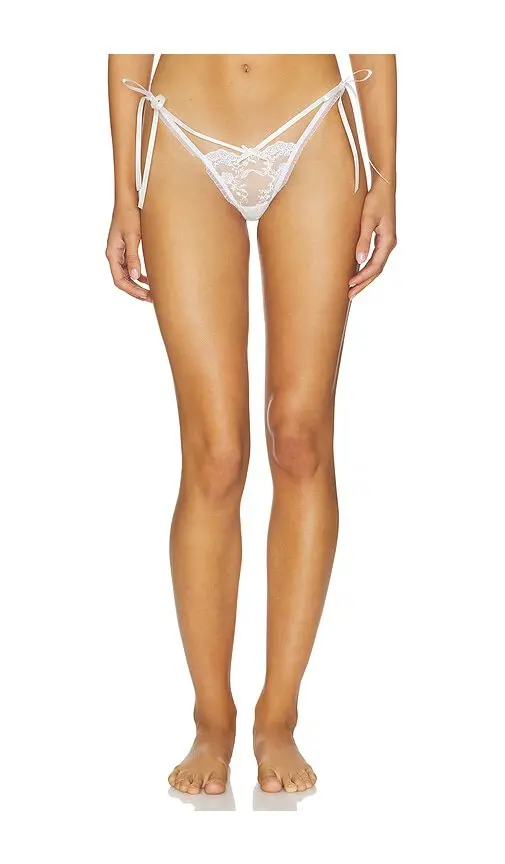 For Love & Lemons Rita Rose Thong Panty - White