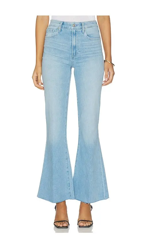 Paige Marlow Skimmer Flare Jeans With Undone Hem - Santorini Sky