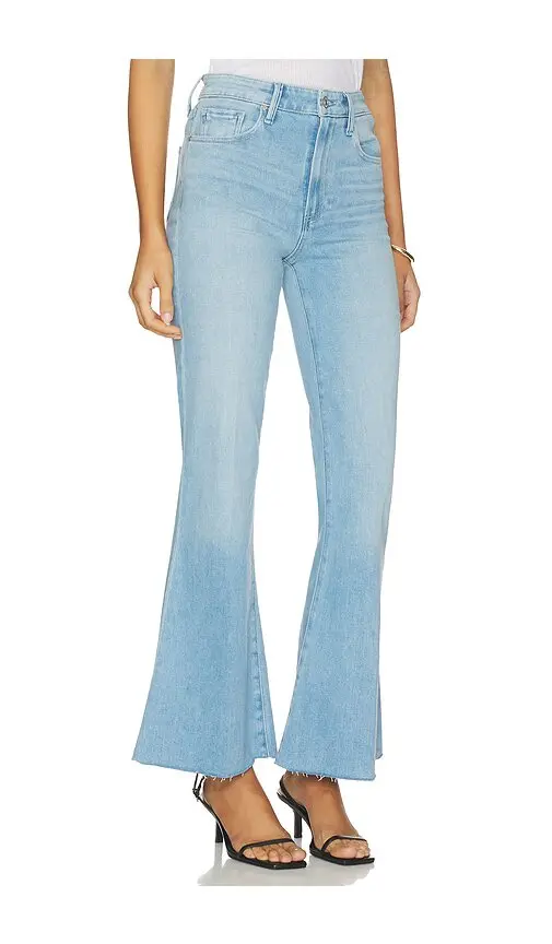 Paige Marlow Skimmer Flare Jeans With Undone Hem - Santorini Sky