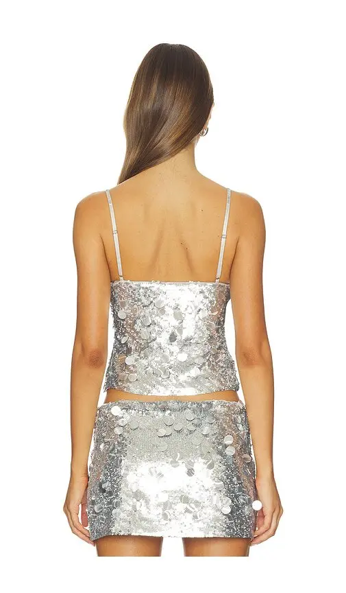GUIZIO Sequin Embellished Cami Top - Silver
