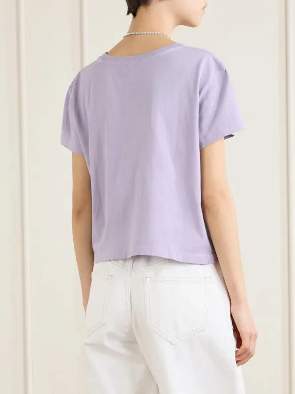 AGOLDE Adine Cropped Organic Cotton-jersey T-shirt - Purple