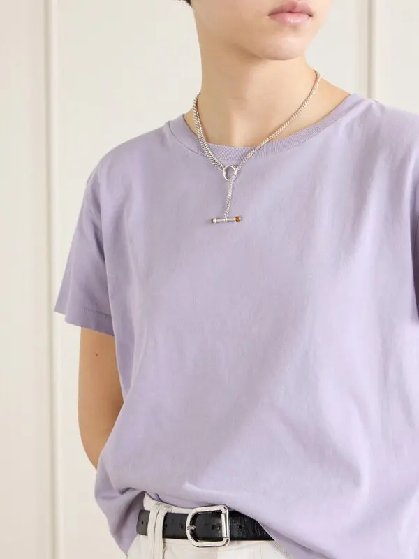 AGOLDE Adine Cropped Organic Cotton-jersey T-shirt - Purple