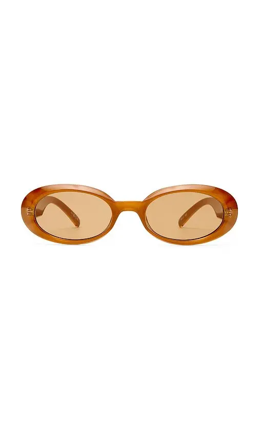 Le Specs Work It Sunglasses - Gold Pearl & Tan Tint