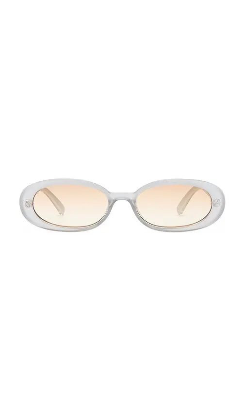 Le Specs Outta Love Metallic Sunglasses - Silver Pearl & Light Brown Gradient