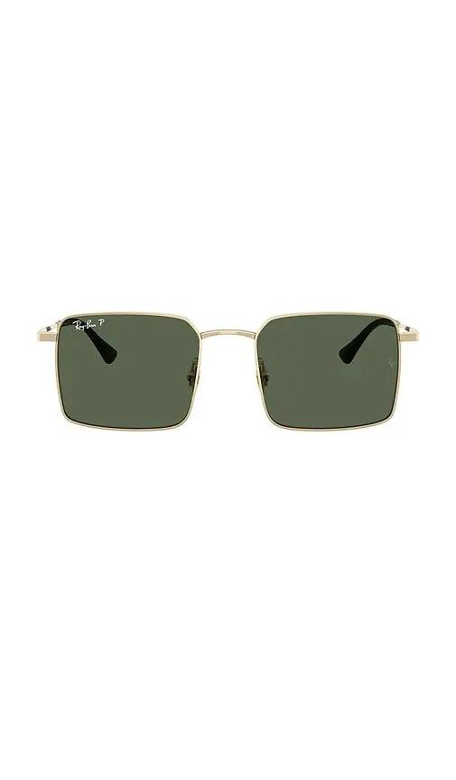 Ray-ban Square Sunglasses - Green & Gold