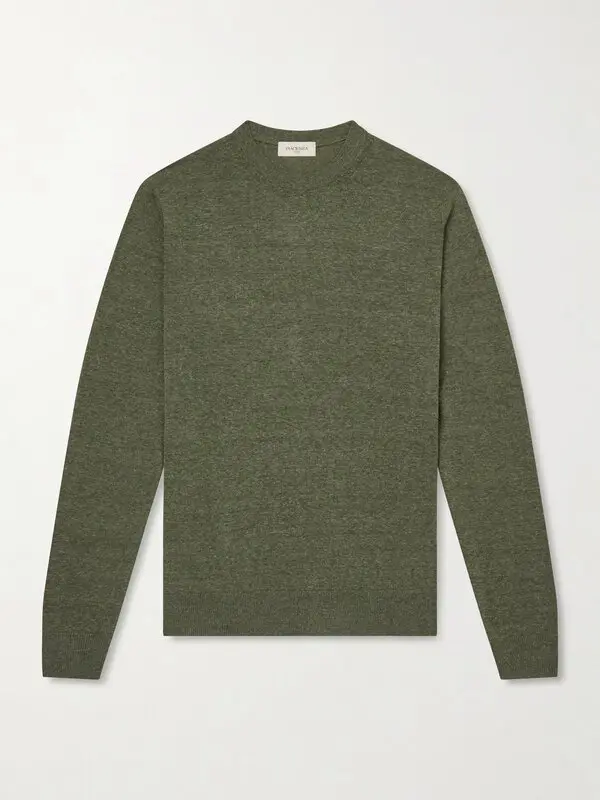 PIACENZA CASHMERE 1733 Silk And Linen-blend Sweater - Green