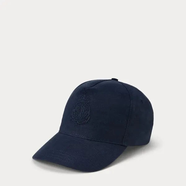 Ralph Lauren Silk-linen Crest Ball Cap - Classic Chairman Navy