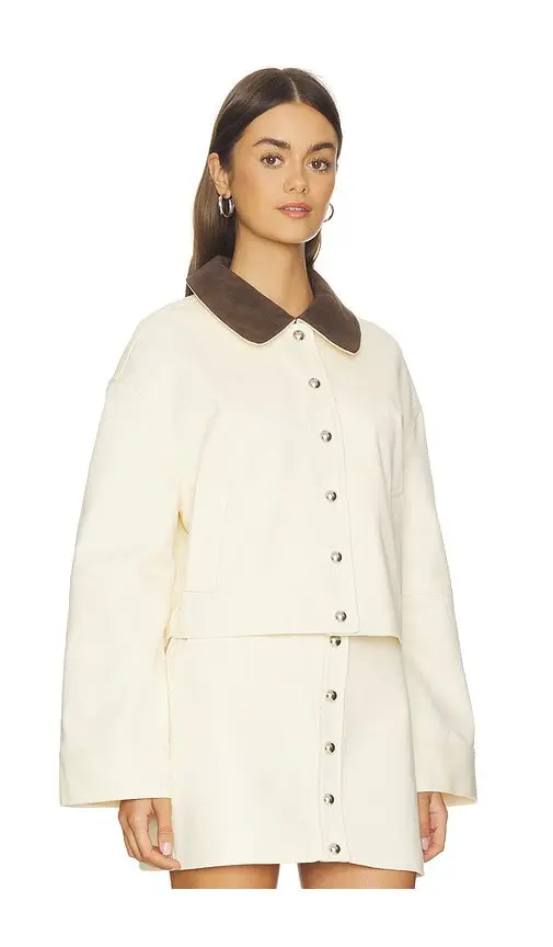Apparis Ella Canvas Cropped Jacket - Ivory