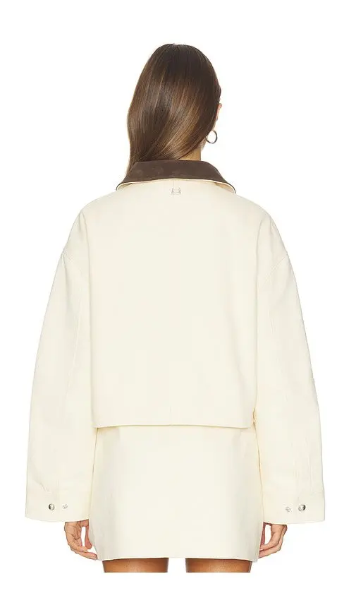 Apparis Ella Canvas Cropped Jacket - Ivory