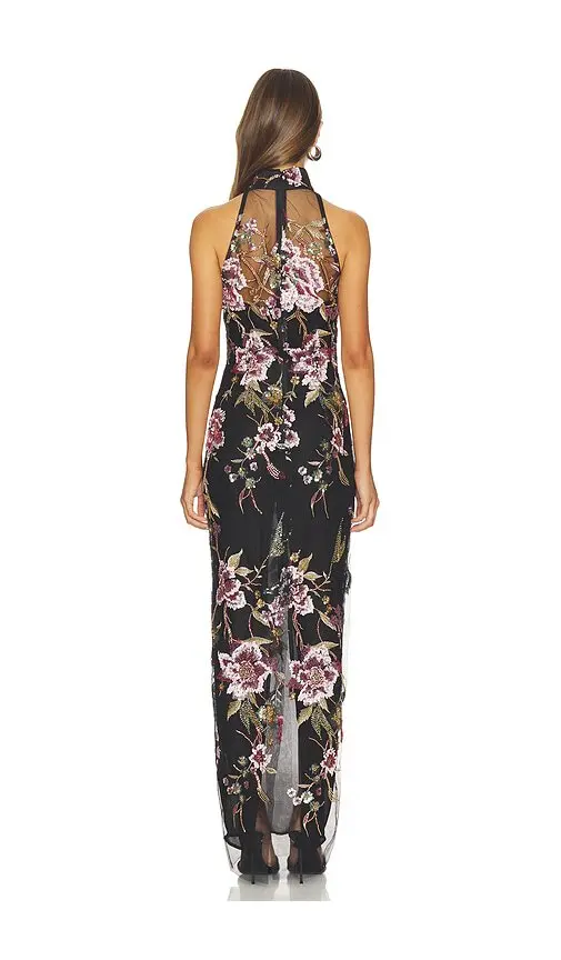 SAU LEE Parker Embroidered Gown