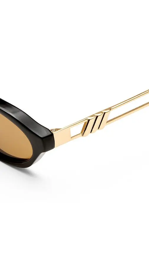 Le Specs Lunita Oval Frame Sunglasses - Black
