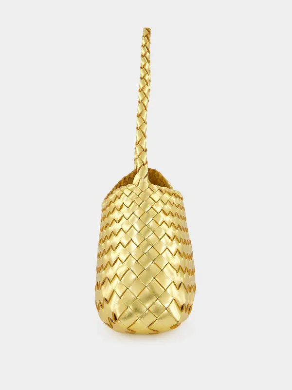 Dragon Diffusion Rosanna Woven Leather Baguette - Gold