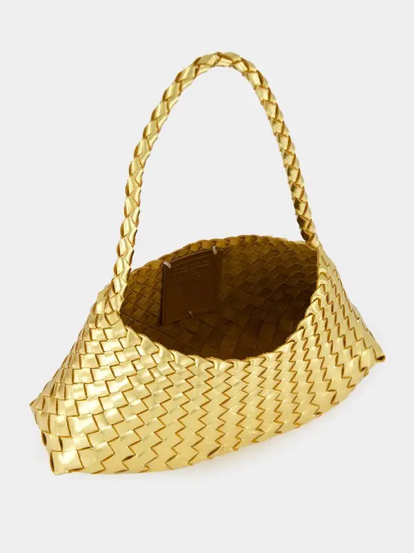 Dragon Diffusion Rosanna Woven Leather Baguette - Gold