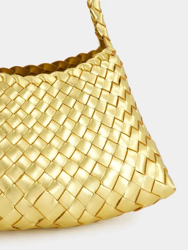 Dragon Diffusion Rosanna Woven Leather Baguette - Gold