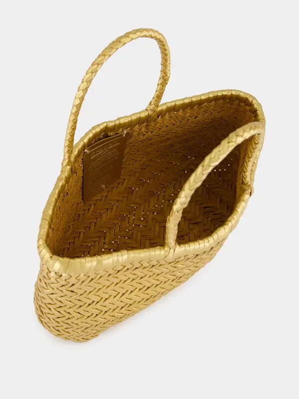 Dragon Diffusion Mini Flat Gora Woven Bag - Gold