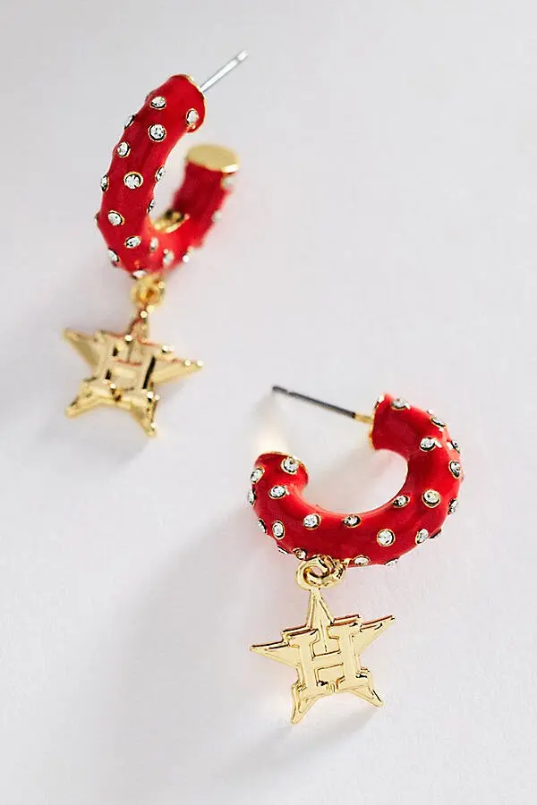 Baublebar Mlb Enamel Hoop Earrings - Astros