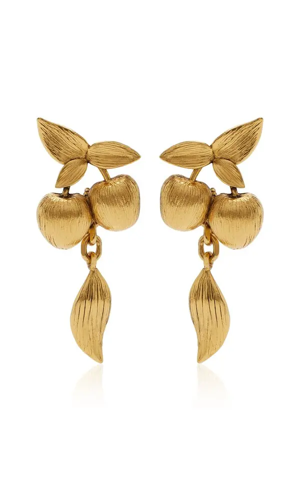 Saint Laurent Cherry Dangle Earrings - Gold