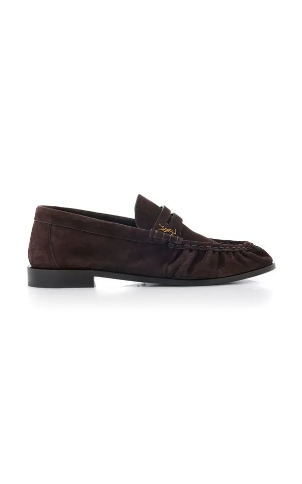 Saint Laurent Suede Loafers - Brown