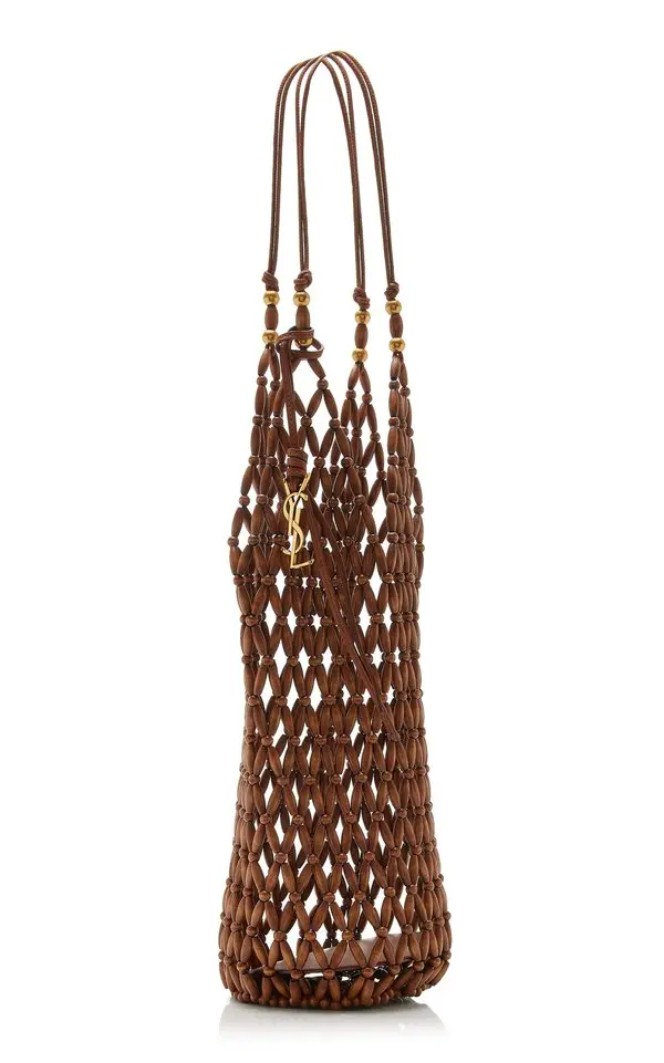 Saint Laurent Beaded Bucket Bag - Brown