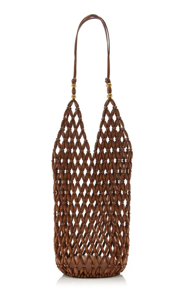 Saint Laurent Beaded Bucket Bag - Brown