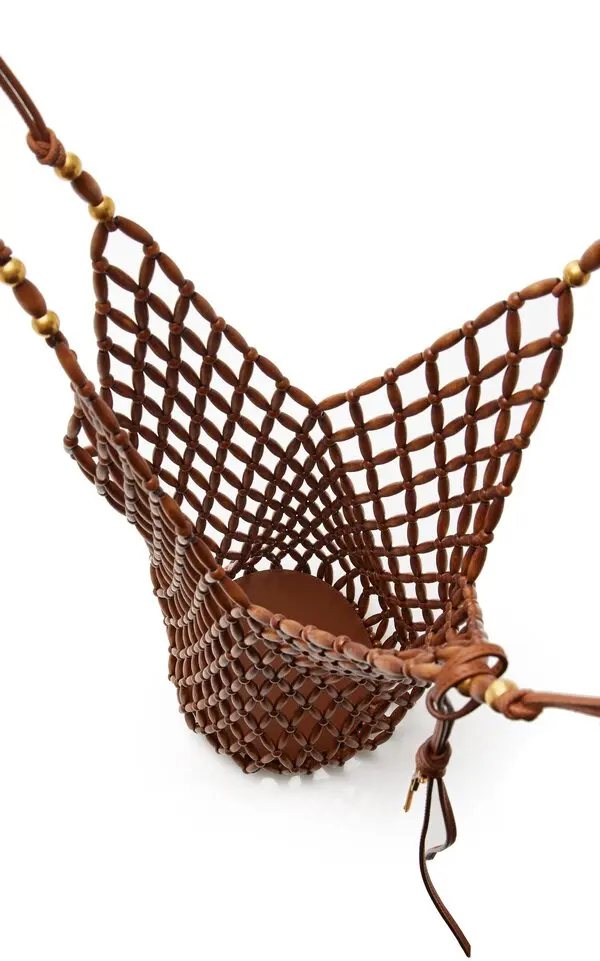 Saint Laurent Beaded Bucket Bag - Brown