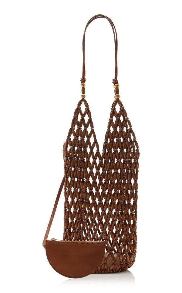 Saint Laurent Beaded Bucket Bag - Brown
