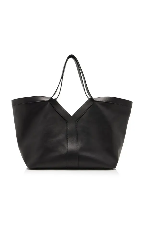 Saint Laurent Large Leather Tote Bag - Black