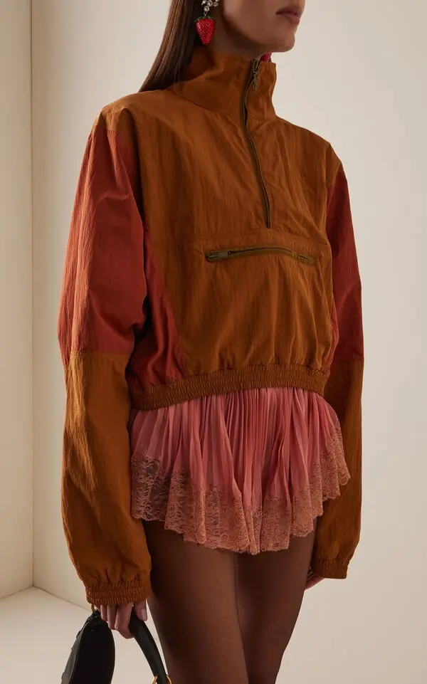 Saint Laurent Cropped Nylon-faille Windbreaker