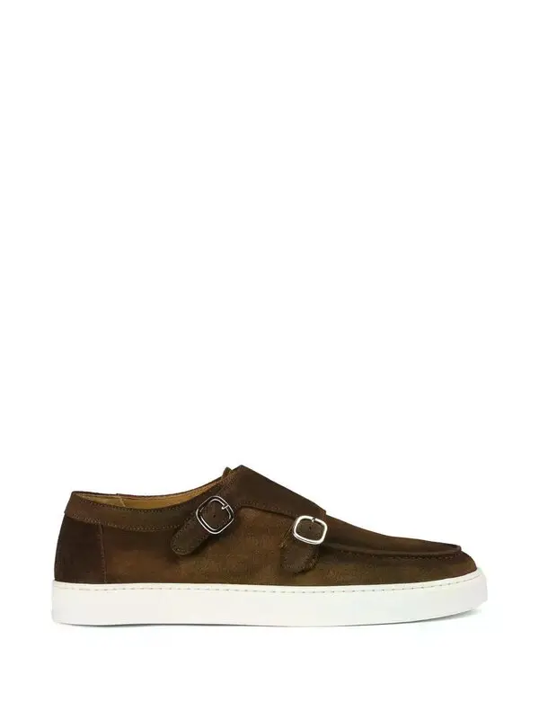 DOUCAL'S Suede Double-buckle Loafers