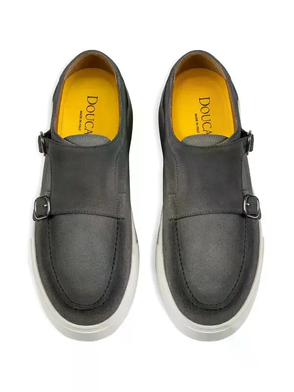 DOUCAL'S Suede Double-buckle Loafers