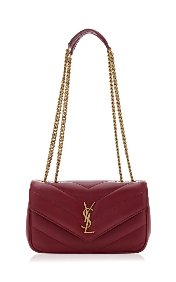 Saint Laurent Loulou Small Matelassé Leather Bag - Red