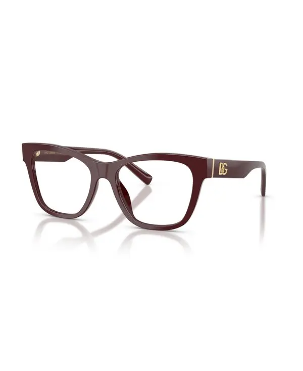 Dolce & Gabbana Square Frame Acetate Eyeglasses - Bordeaux
