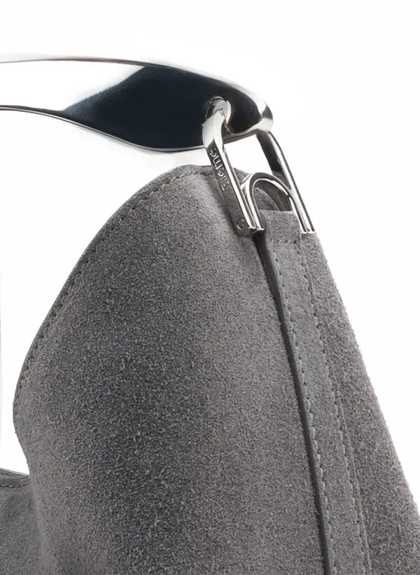 ELLEME Boomerang Large Suede Top Handle Bag - Grey
